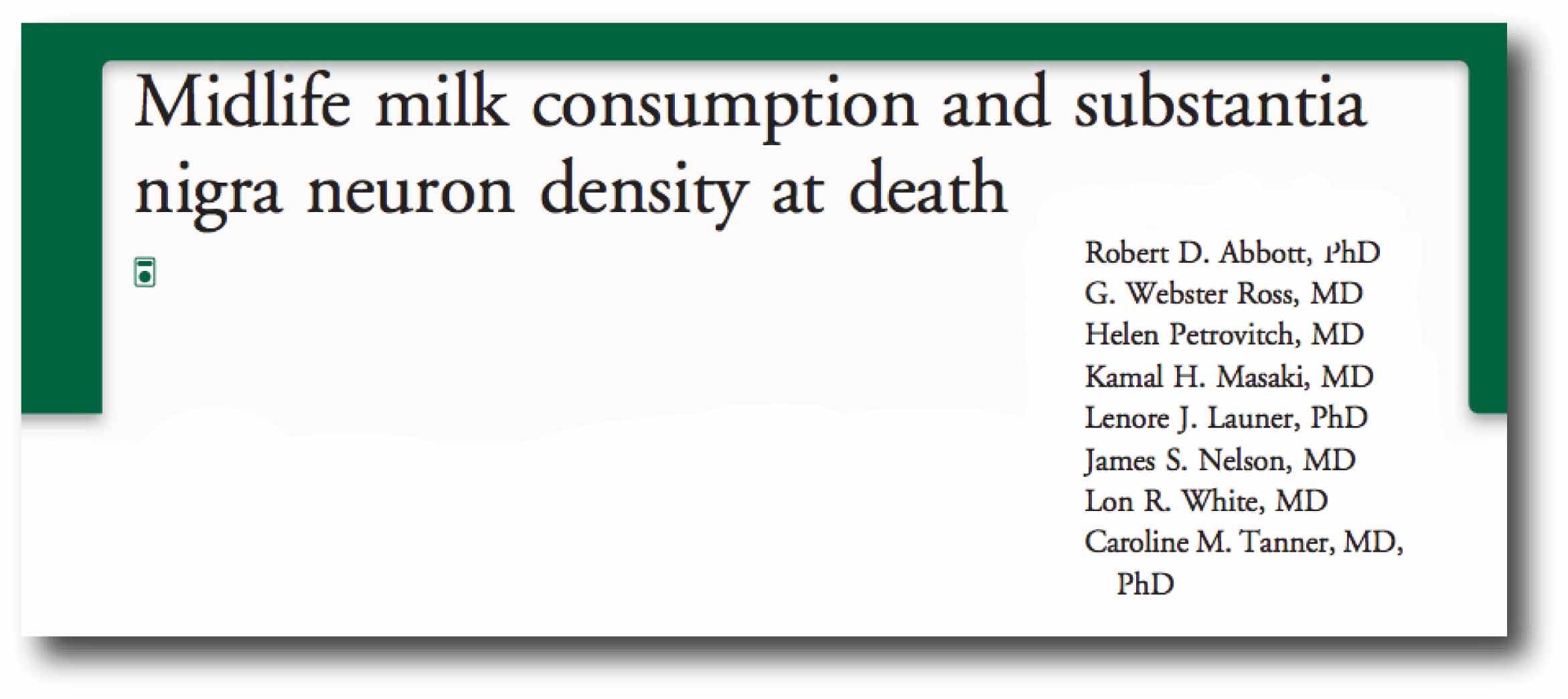 Milk (Yes, milk) and Parkinson’s disease – The Science of Parkinson's