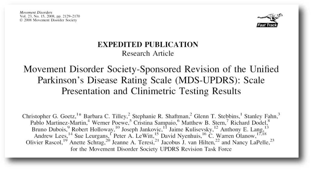 We need to talk about the UPDRS – The Science of Parkinson's