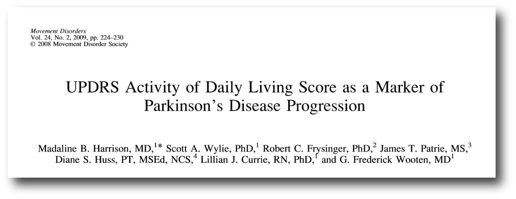 We need to talk about the UPDRS – The Science of Parkinson's