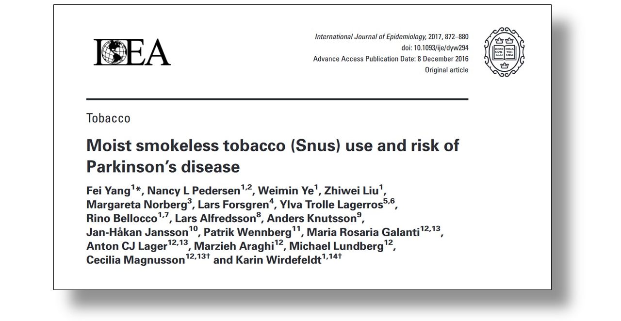 Let’s talk snus use – The Science of Parkinson's